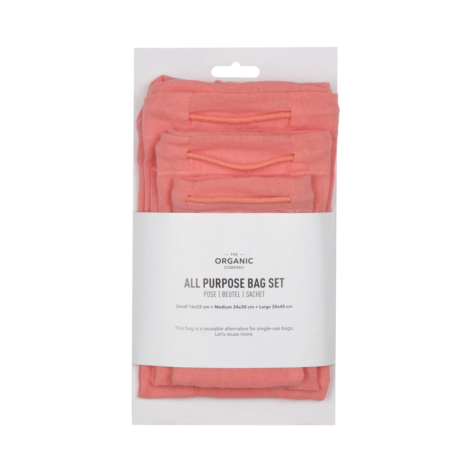 All Purpose Bag Set, Coral || Køb økologiske bomuldsprodukter online ...