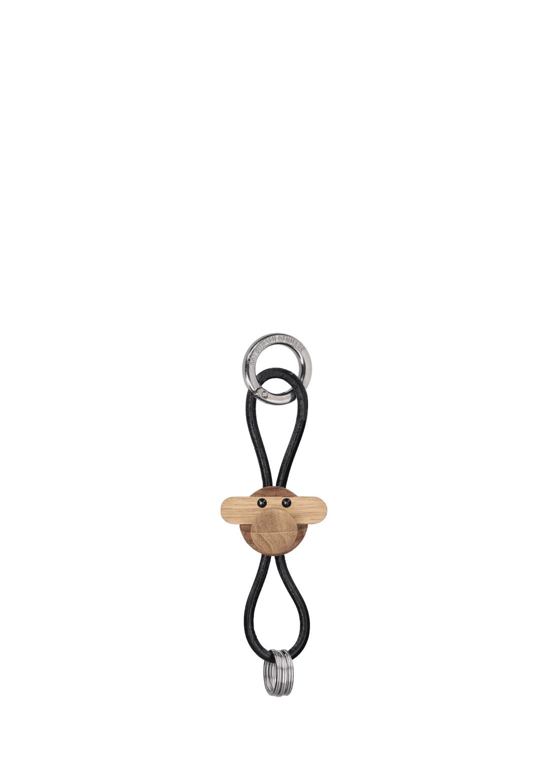 Kay Bojesen Abe sølv nøglering med sort læder teak/limba || Altid et ...