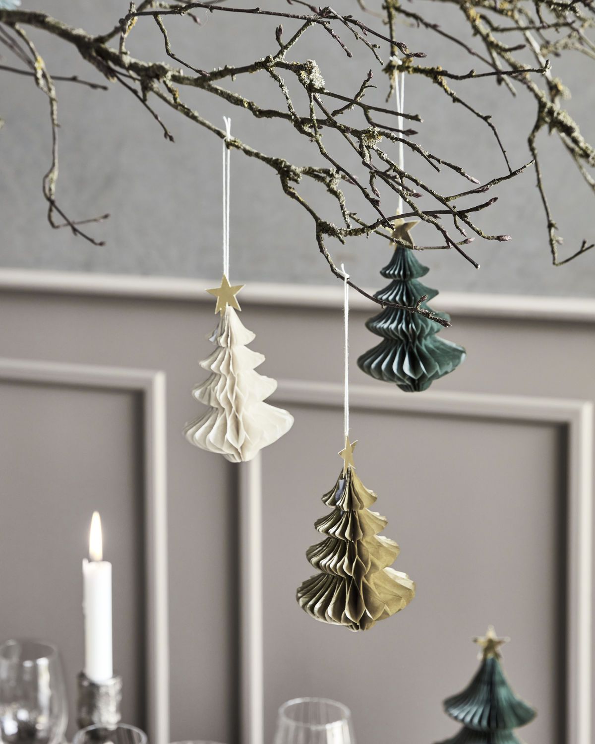 Julepynt, Tree, Elfenben 6 stk || Køb dit julepynt online her!