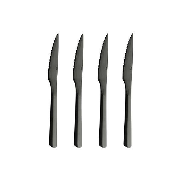 Raw - steak kniv sort 4 stk || Altid et godt tilbud og bredt udvalg!