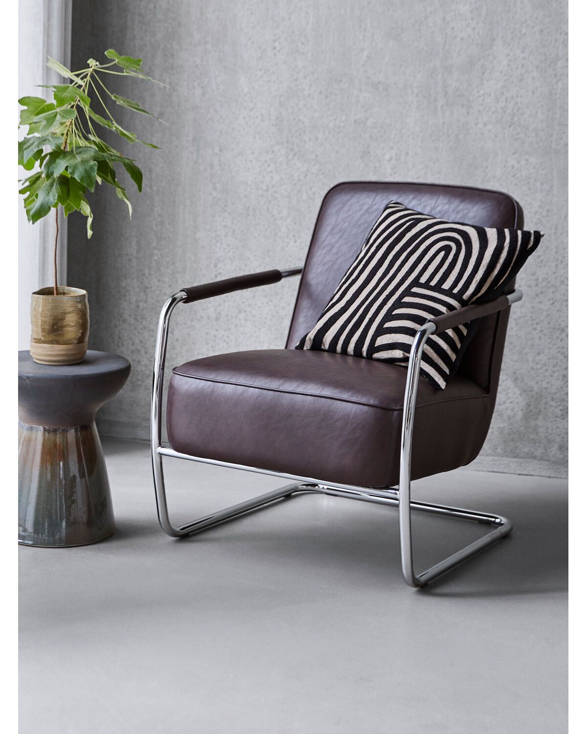Loungestol, Comma, Mulberry, Chrome | HD900002732