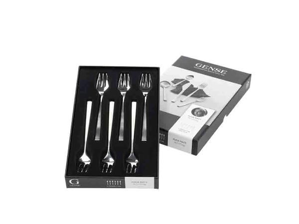 Gense Fuga Kagegaffel 15,5 cm 6 stk. Mat/Blank stål || Køb Gense bestik ...