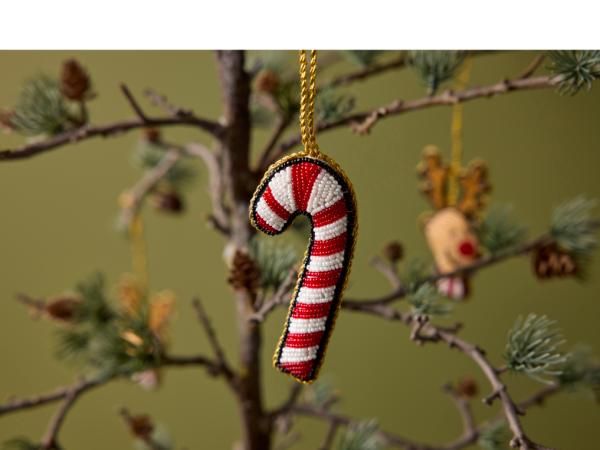 Juleophæng Candy 5 x 10 cm Perler || Køb den online hos Rikki Tikki Shop!
