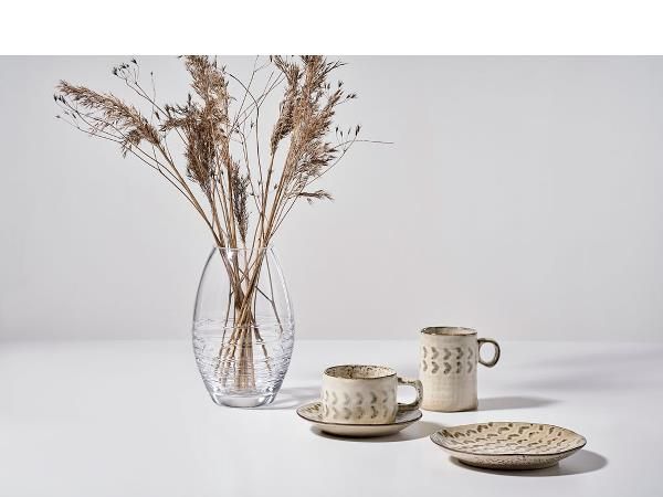 Villa Collection Vase m. mønster Glas Klar H20 cm || Køb Villa ...