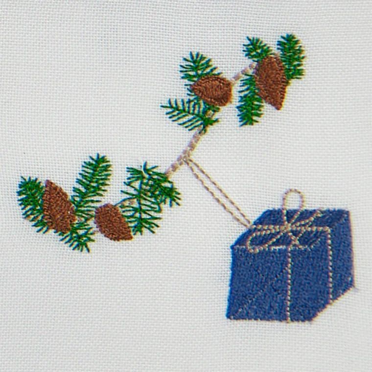 Juleserviet i stof med blå gave || Altid gode tilbud og hurtig levering ...