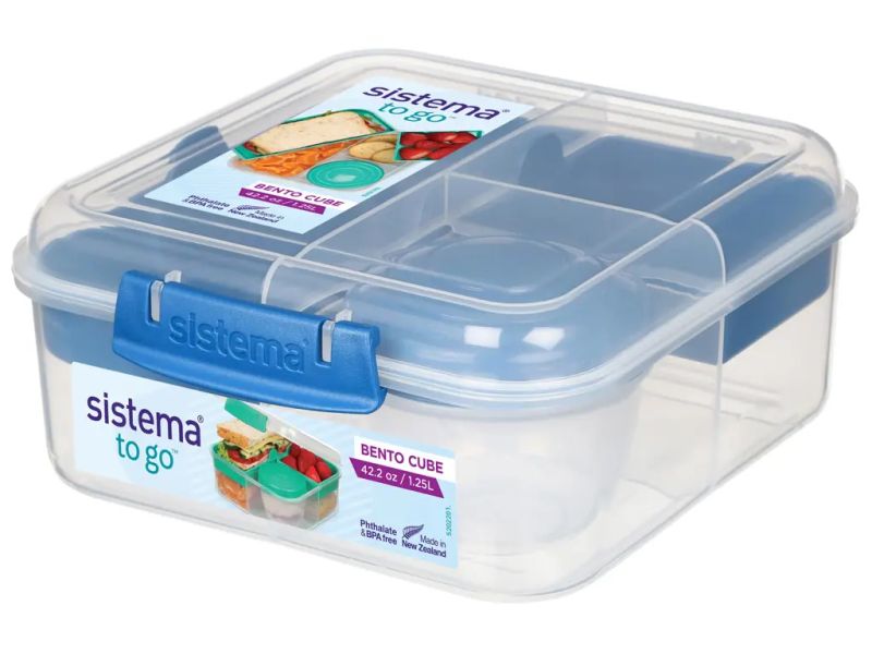 Sistema Bento Cube To Go 1,25l, Blå || Køb den online her!