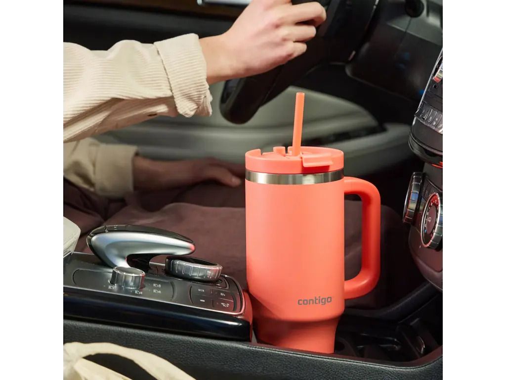 Contigo Streeterville Tumbler with Handle Coral, 1200ml || Køb den online her!