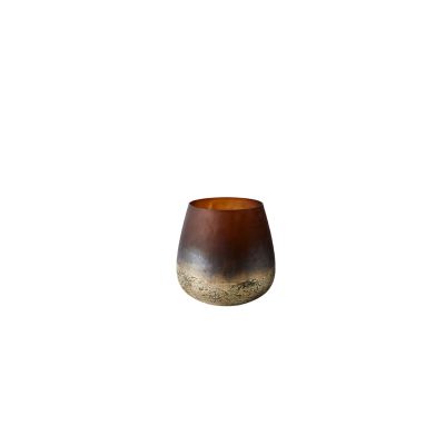 Vase Lana 15 - Brown/Gold Ø15xH15 cm || Køb den online her!