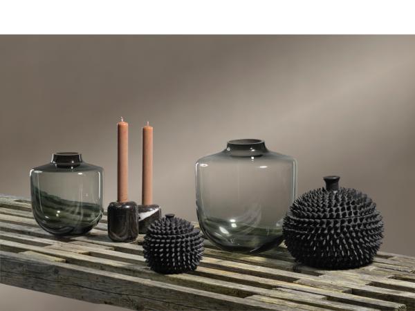 Villa Collection Vase Dia. 15 x 16 cm Grå Glas || Køb Villa Collection ...